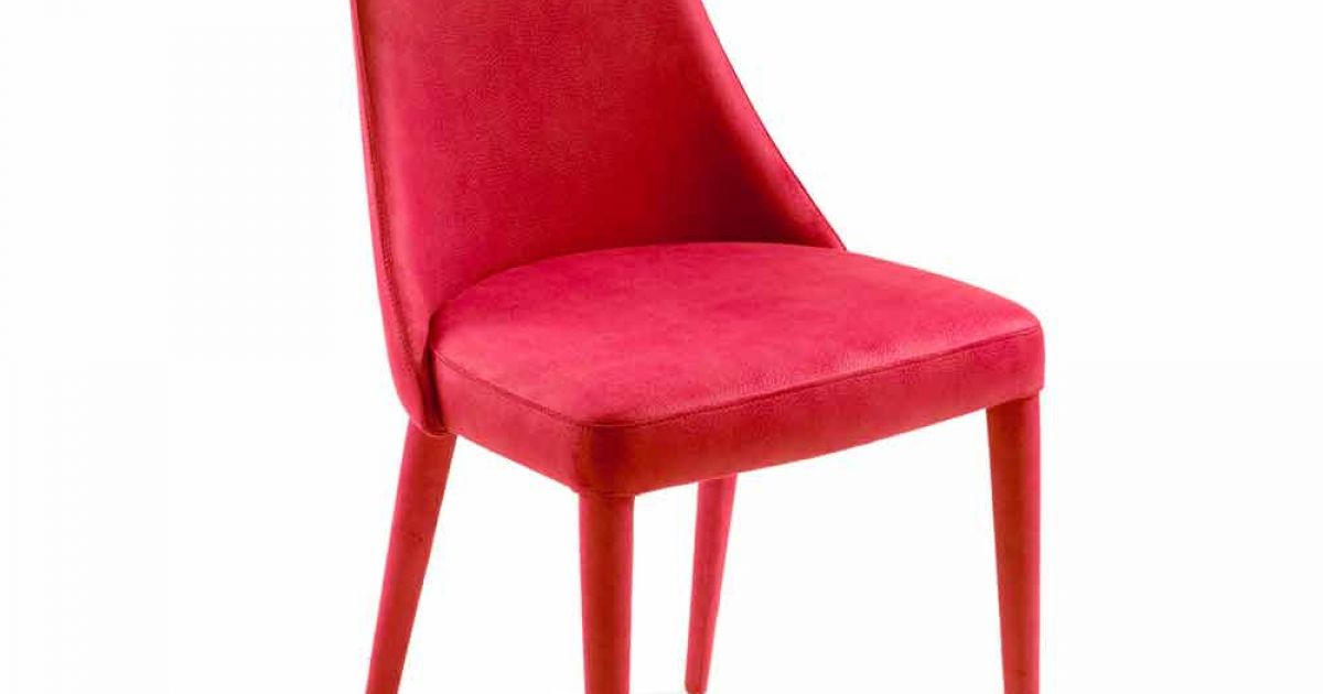 Krzesło design obite włóknem techno czerwone, made in Italy Almira