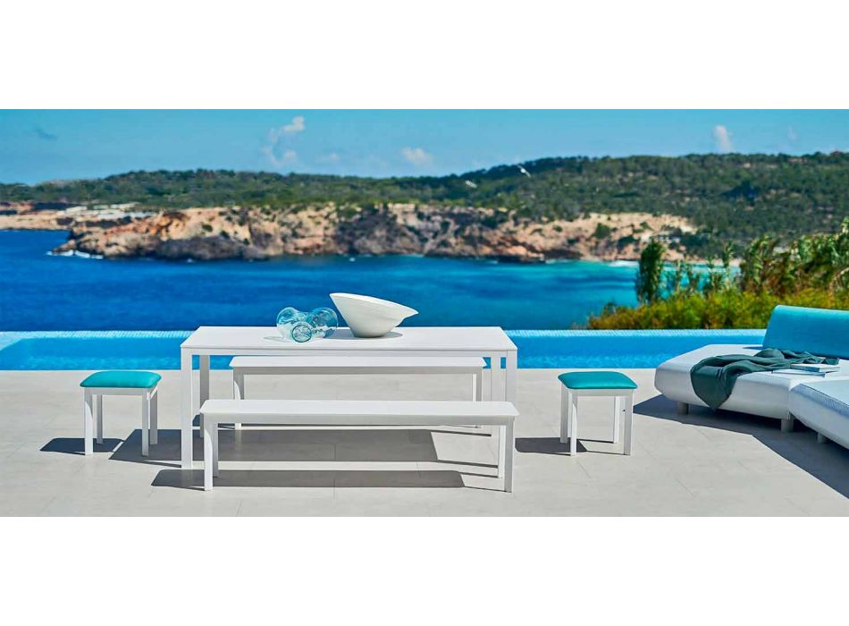 Taboret zewnętrzny z aluminium i tkaniny tapicerowanej System firmy ...